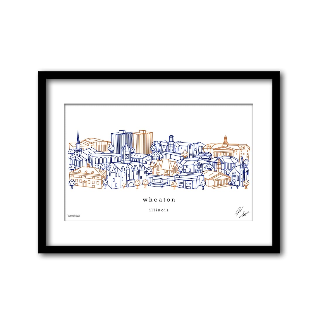 Wheaton Illinois Skyline Artwork Graduation Gift Wall Decor - Etsy
