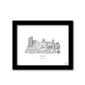 Albany New York Skyline Artwork Graduation Gift Wall Decor - Etsy