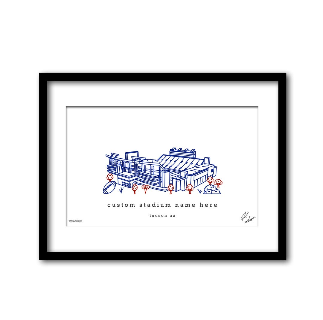 Custom College Football Stadium Artwork Graduation Gift Wall Decor - Etsy