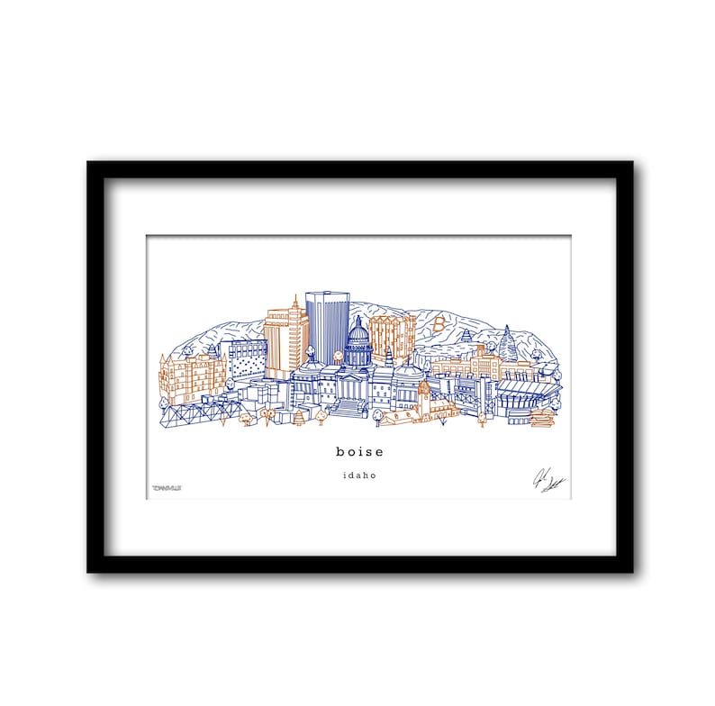 Boise Idaho Skyline Artwork Graduation Gift Wall Decor - Etsy