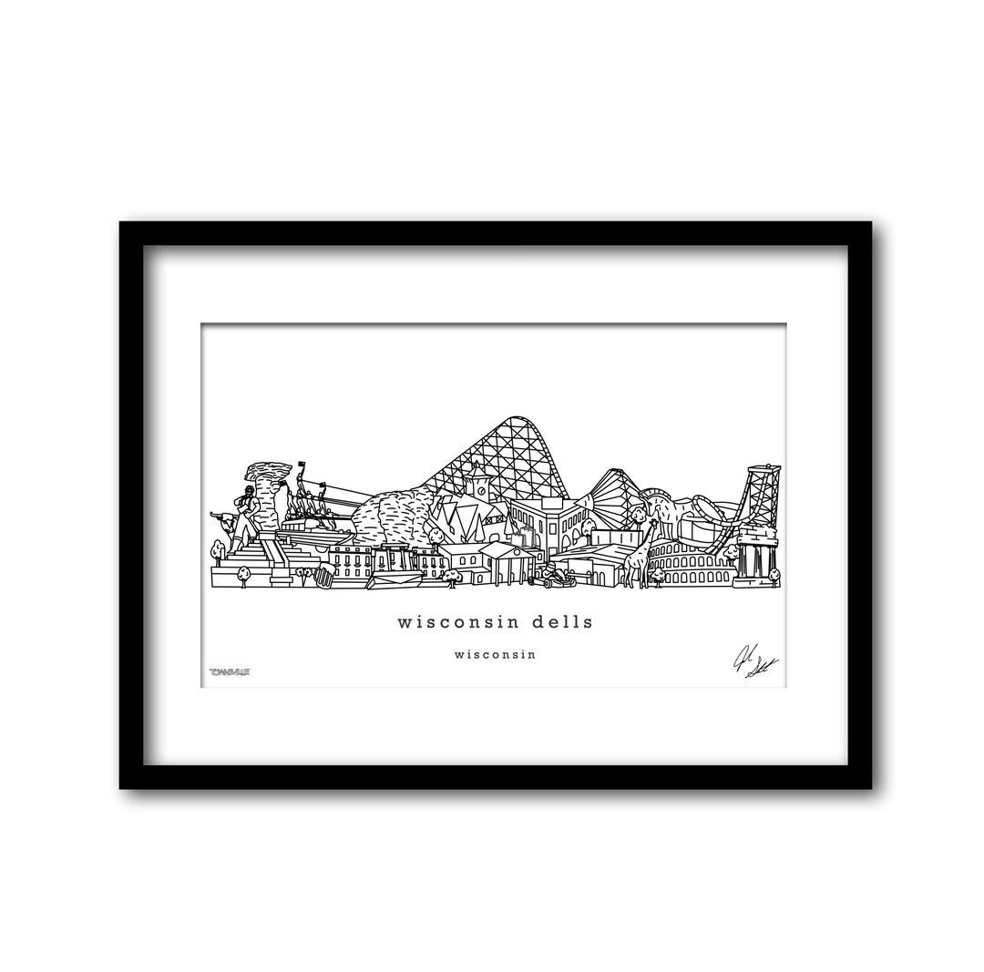 Wisconsin Dells Wisconsin Skyline Artwork Gift Wall Decor - Etsy