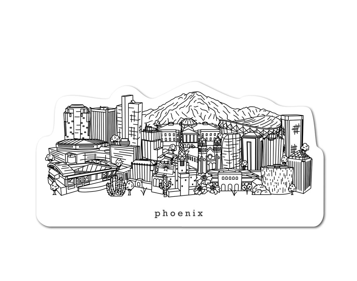 Phoenix Arizona Minimalist Skyline Waterproof Sticker - Etsy