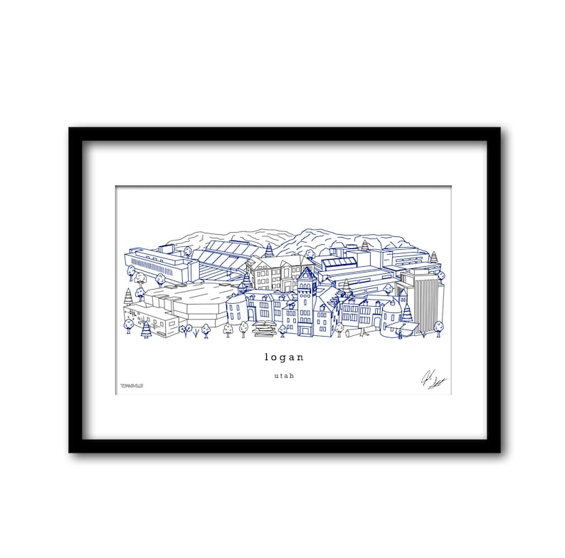 Logan Utah Skyline Artwork Graduation Gift Wall Decor - Etsy
