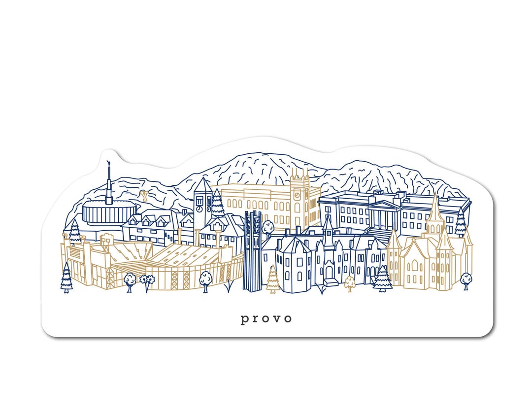 Provo Utah Minimalist Skyline Waterproof Sticker - Etsy