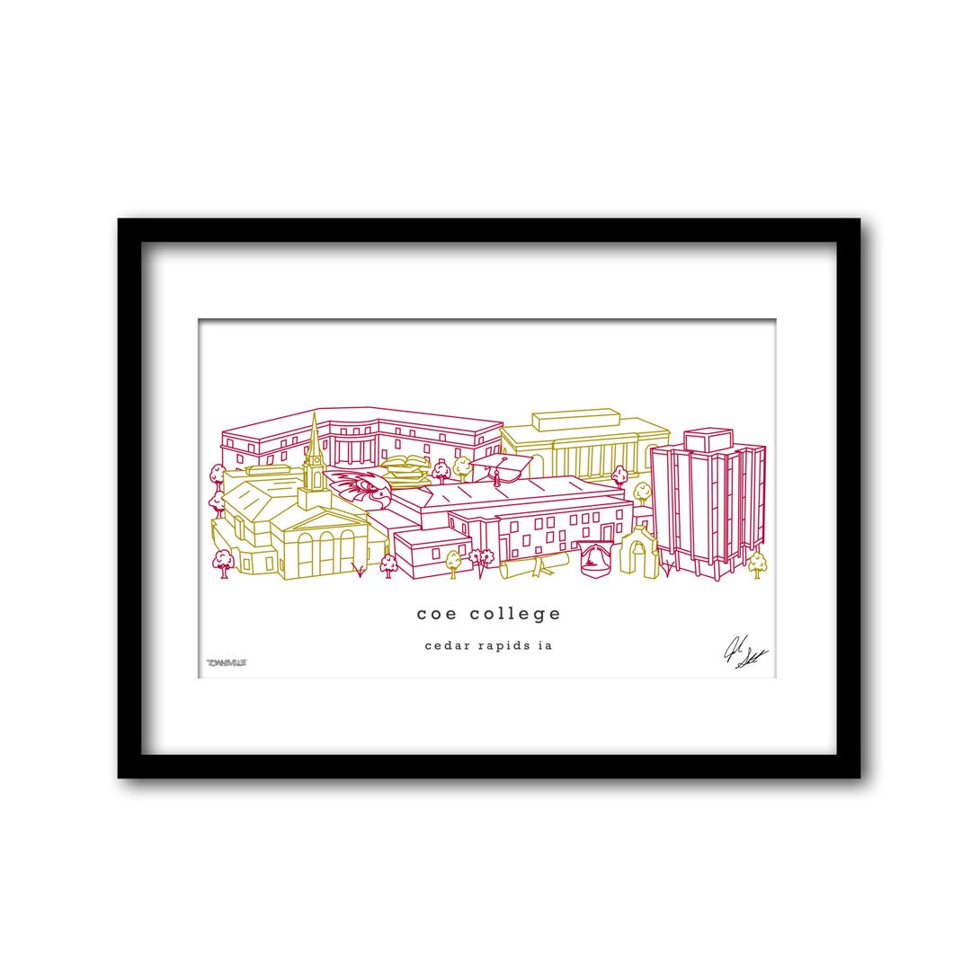 Coe College Campus Skyline Artwork Graduation Gift Wall Decor - Etsy