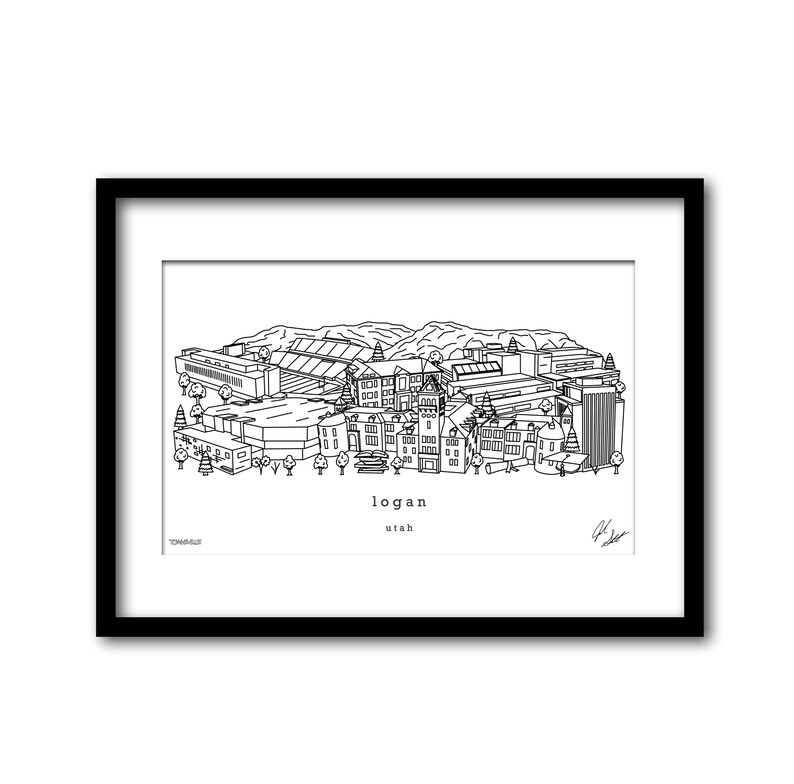 Logan Utah Skyline Artwork Graduation Gift Wall Decor - Etsy