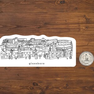 Glassboro New Jersey Minimalist Skyline Waterproof Sticker - Etsy