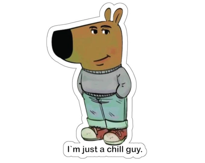 Im Just a Chill Guy Meme Sticker, Funny Laptop Decal, Cool Water Bottle ...