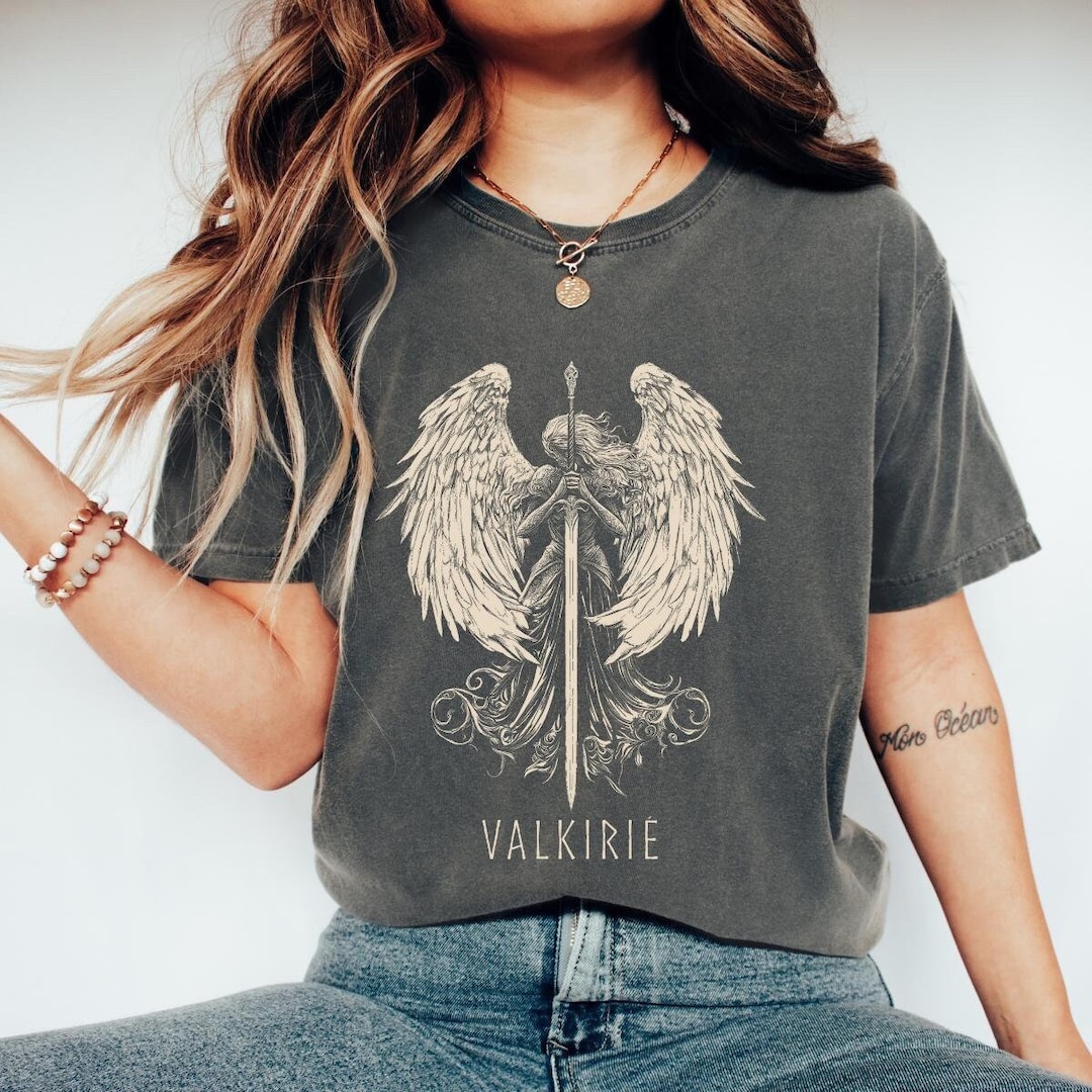 Valkyrie T-shirt - Norse Mythology Tee, Mythical Warrior Apparel, Odin ...