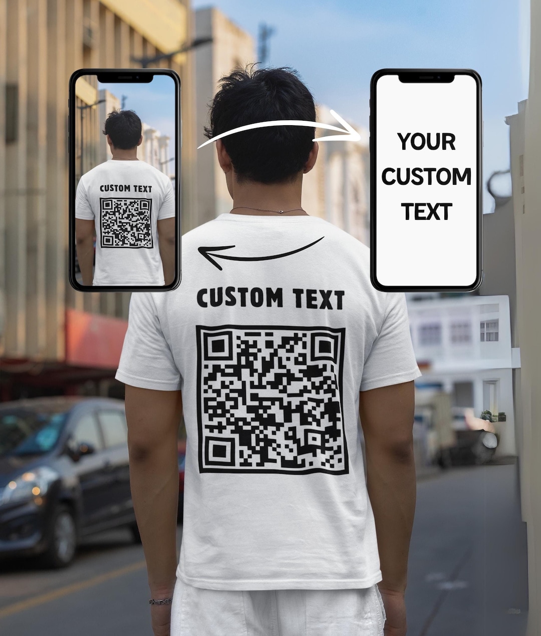 Custom QR Code Unisex T-shirt, Personalized Tee, Customizable Shirt ...