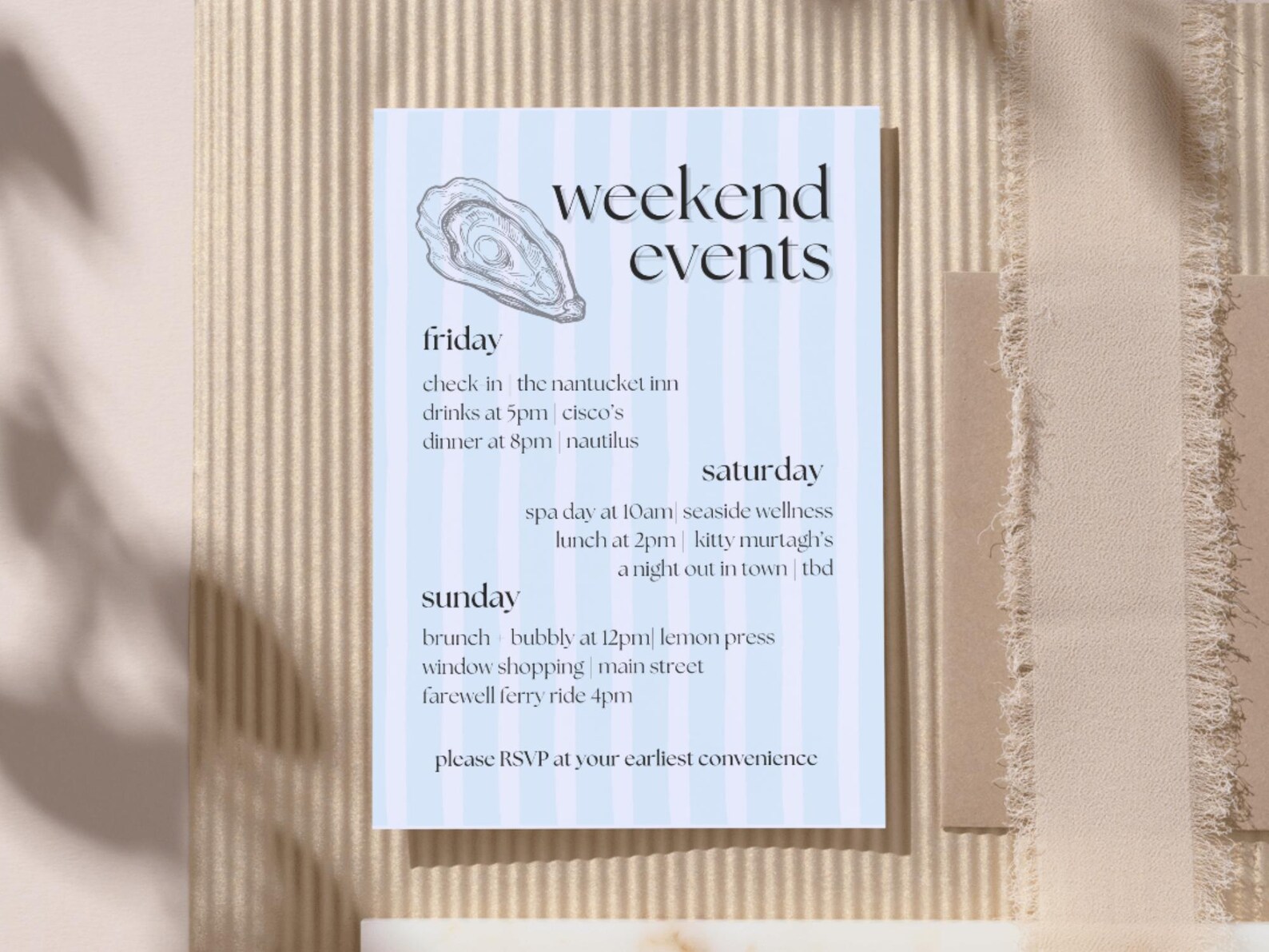 Editable Nantucket Bachelorette Invitation Template | Coastal Cape Cod ...
