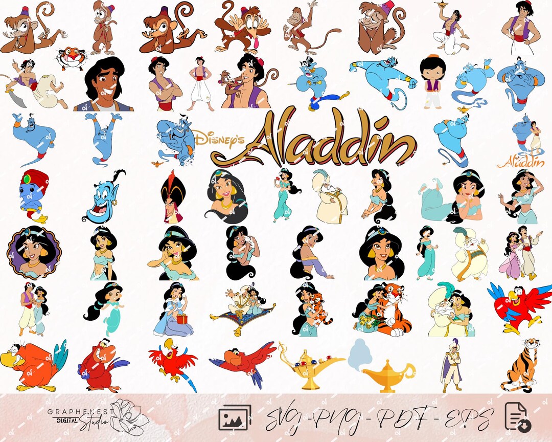 Aladd.in SVG PNG EPS Files Bundle, Alad.din Layered Cut Files, Aladd.in ...