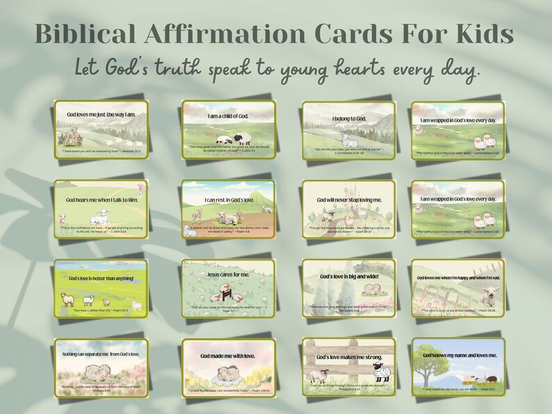 Affirmation Cards for Christian Kids, Bible Activities for Kids ...