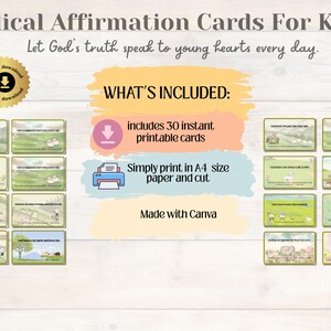 Affirmation Cards for Christian Kids, Bible Activities for Kids ...
