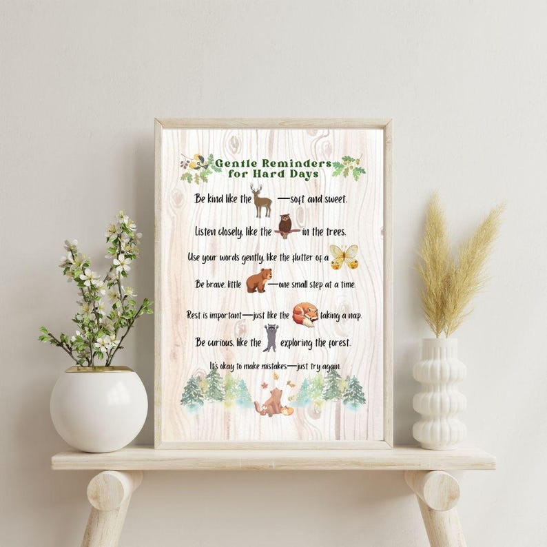 Woodland Animals Affirmations Print: Mental Health Wall Art (digital ...