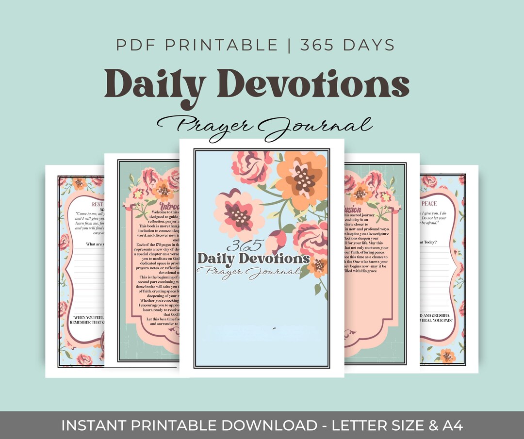Daily Devotions Prayer Journal|christian Printable Bible Study Faith ...