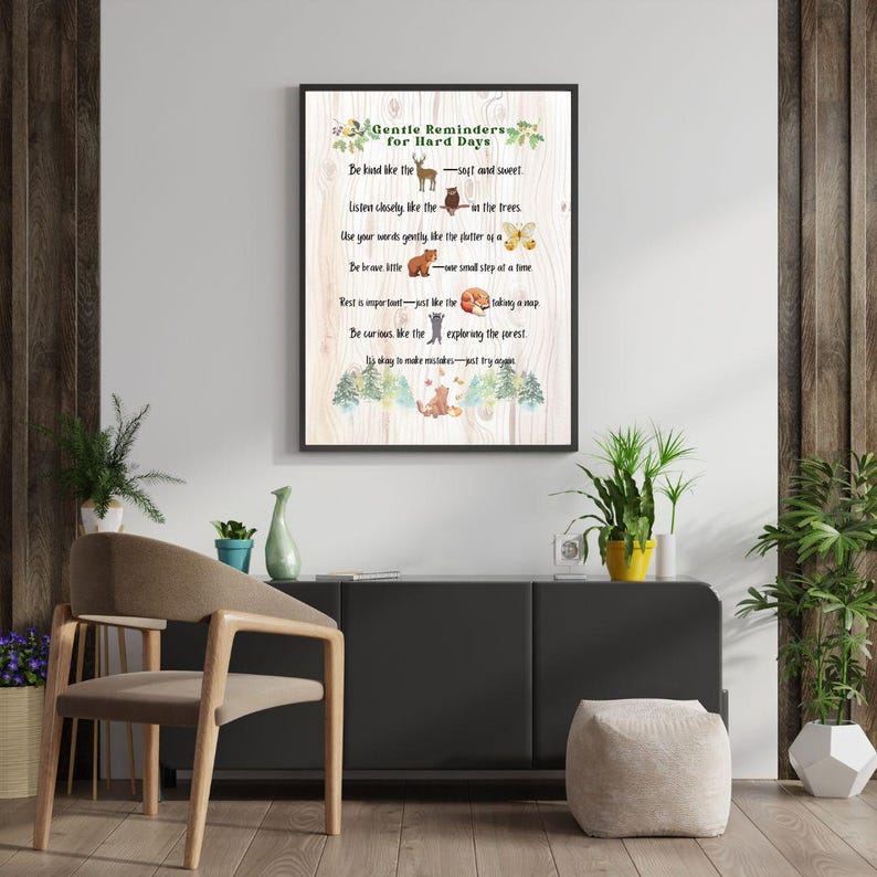 Woodland Animals Affirmations Print: Mental Health Wall Art (digital ...