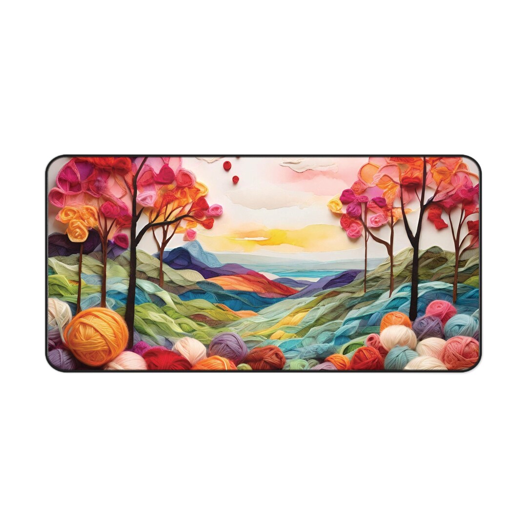 Custom Gift and Unique Desk Mat, AI Art: Yarn-lover's Desk Mat - Etsy