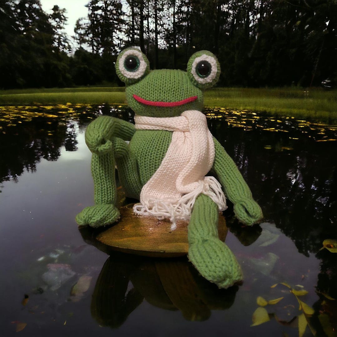 Handmade Knit Frog, Unique Collectable Doll, Whimsical Home Decor, Gift ...