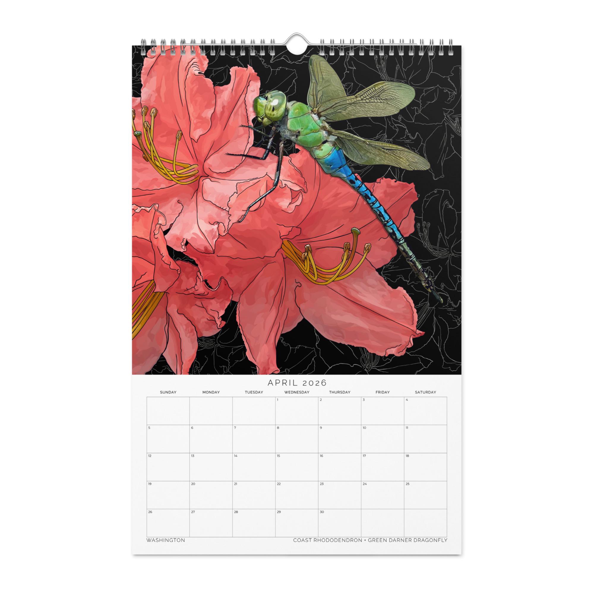 2026 Western States Flower + Insect Wall Calendar | 11x17 Bold ...