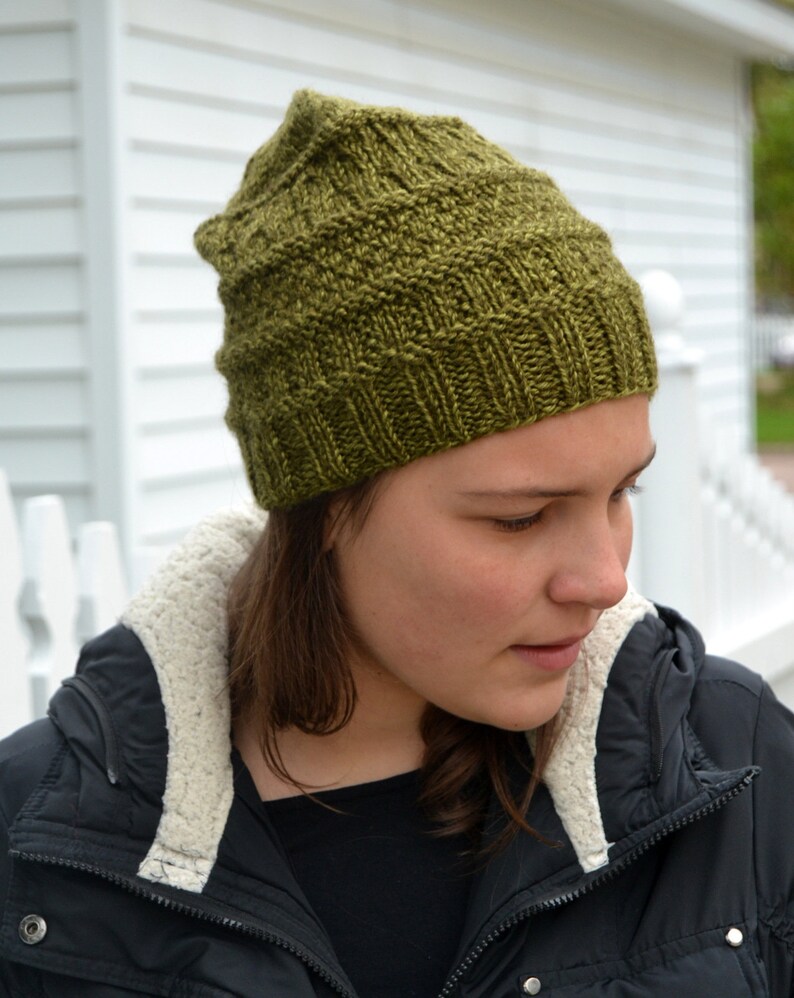 Gracie: JOSHUA TREE Green Heather Moss Knit Slouch Beanie Ribbed Brim ...