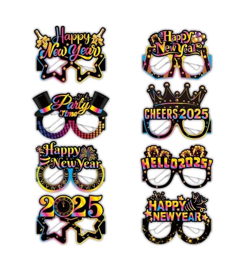 Happy New Year 2025 Paper Glasses - Etsy