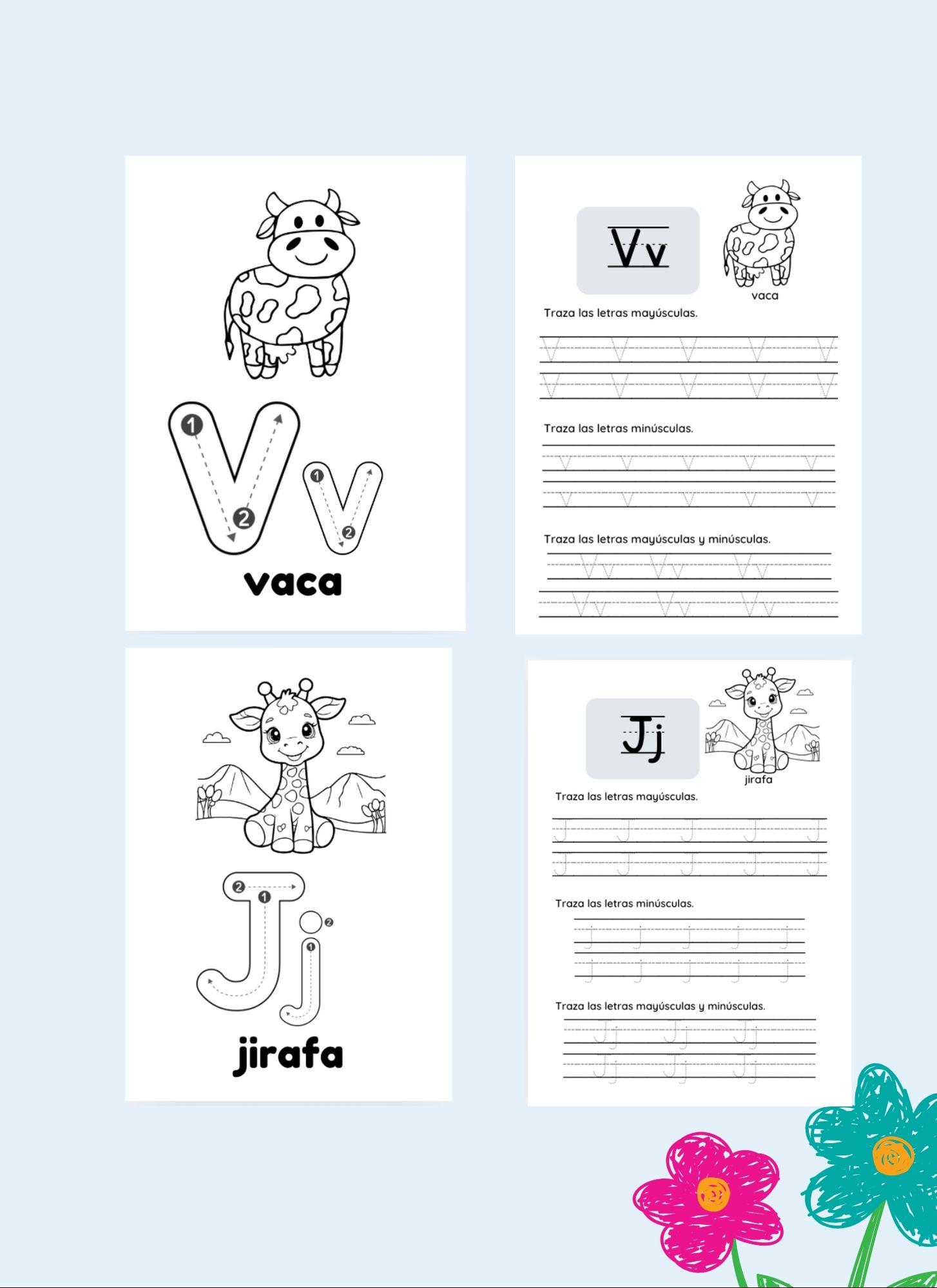 Spanish Alphabet Coloring Book/ Librito Para Colorear Las Letras En ...