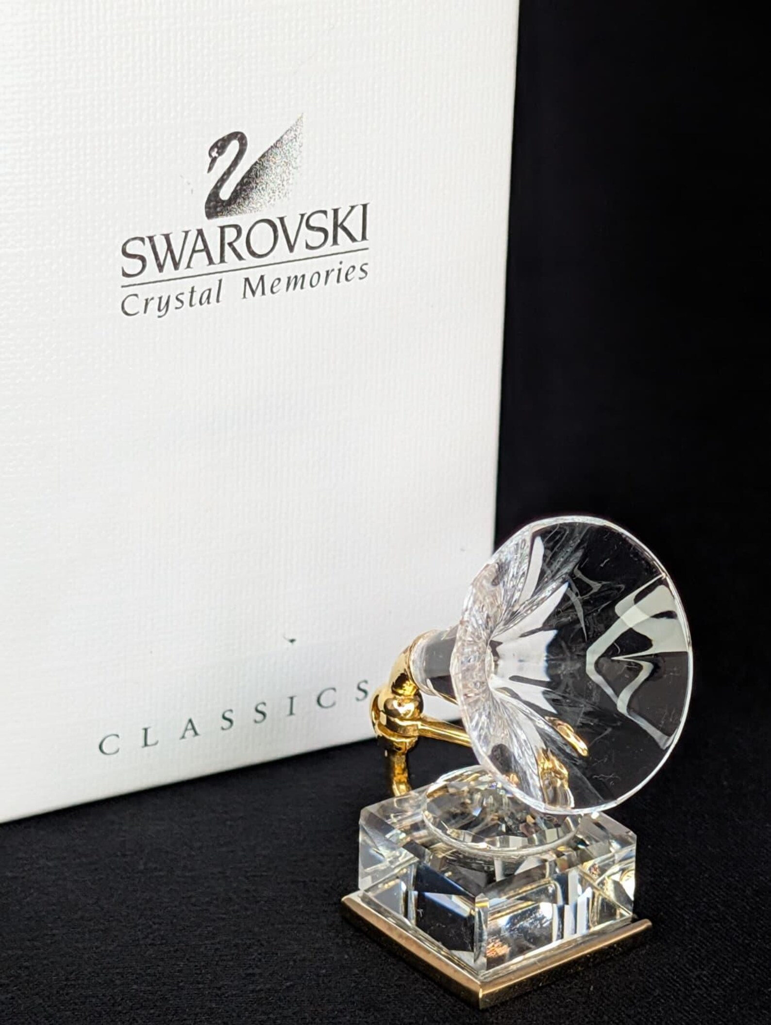 Retired Swarovski Crystal Memories Gramophone – Movable Arm - Etsy