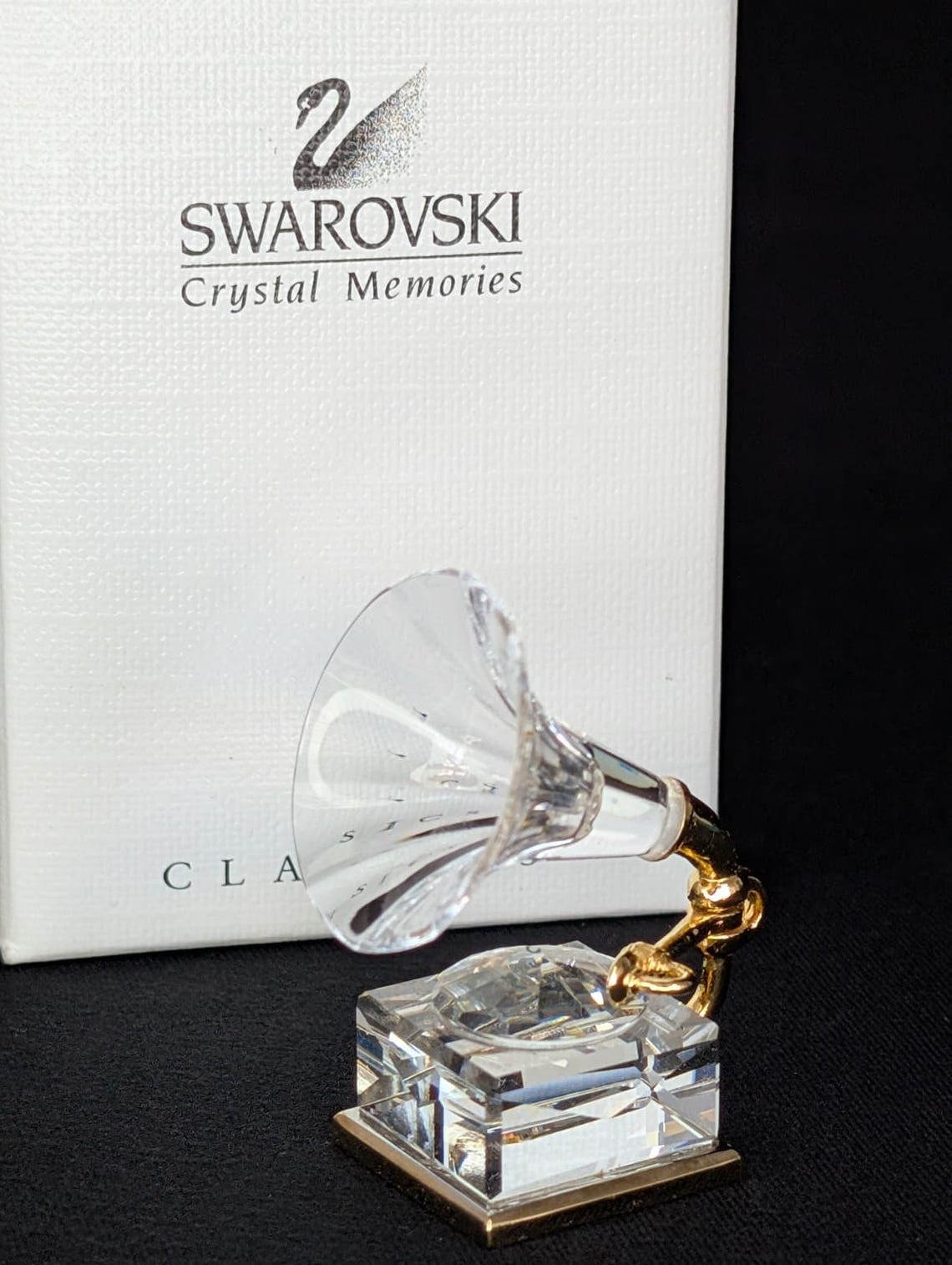 Retired Swarovski Crystal Memories Gramophone – Movable Arm - Etsy