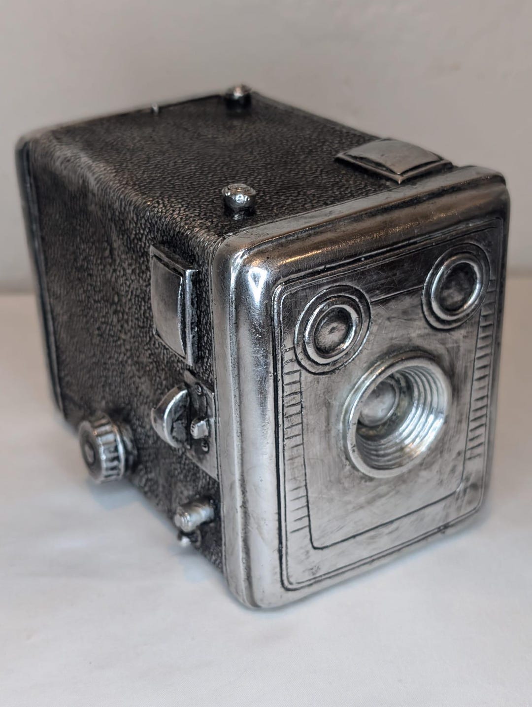 Vintage W.E. Smithe Silver Camera Trinket Box With Hinged Lid – Black ...