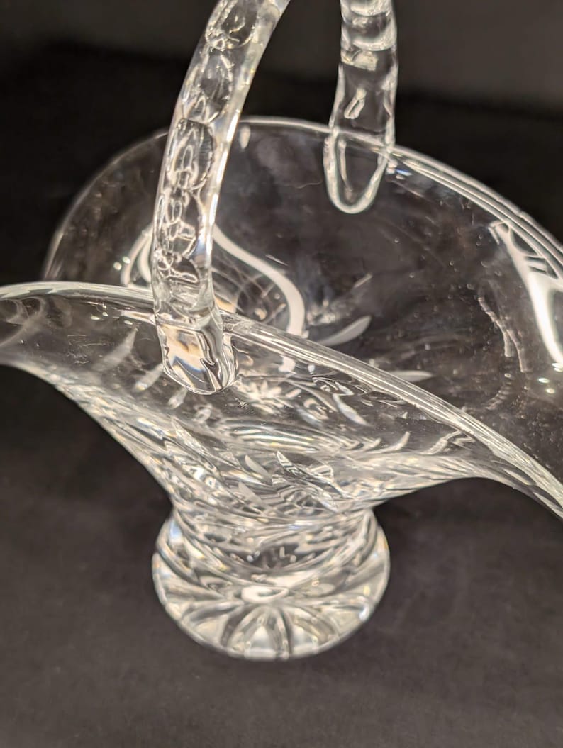 Vintage West Germany Crystal Flower Basket – 6" Tall, 5.5" Wide - Etsy