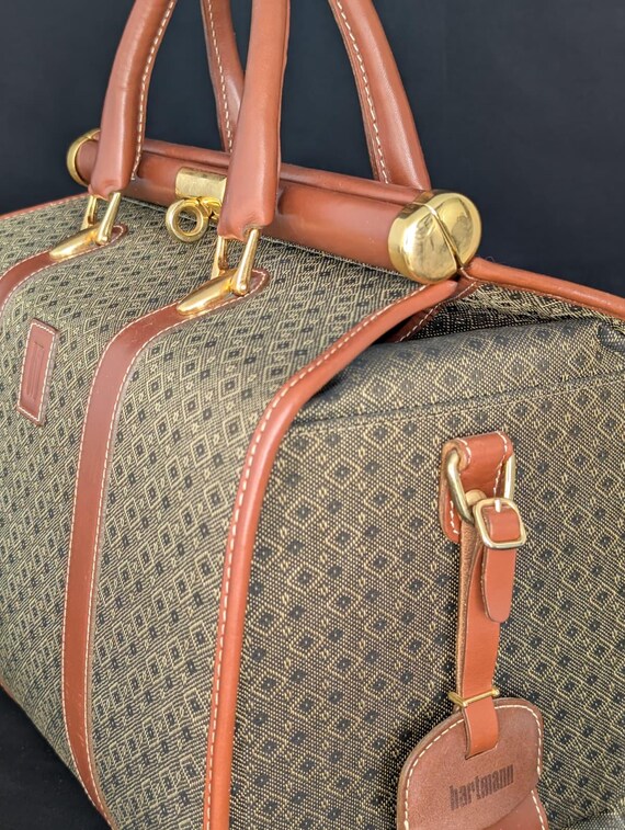 Vintage Hartmann Tweed & Belting Leather Train Case B… - Gem