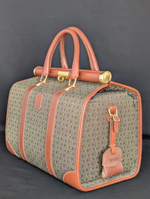Vintage Hartmann Tweed & Belting Leather Train Case B… - Gem