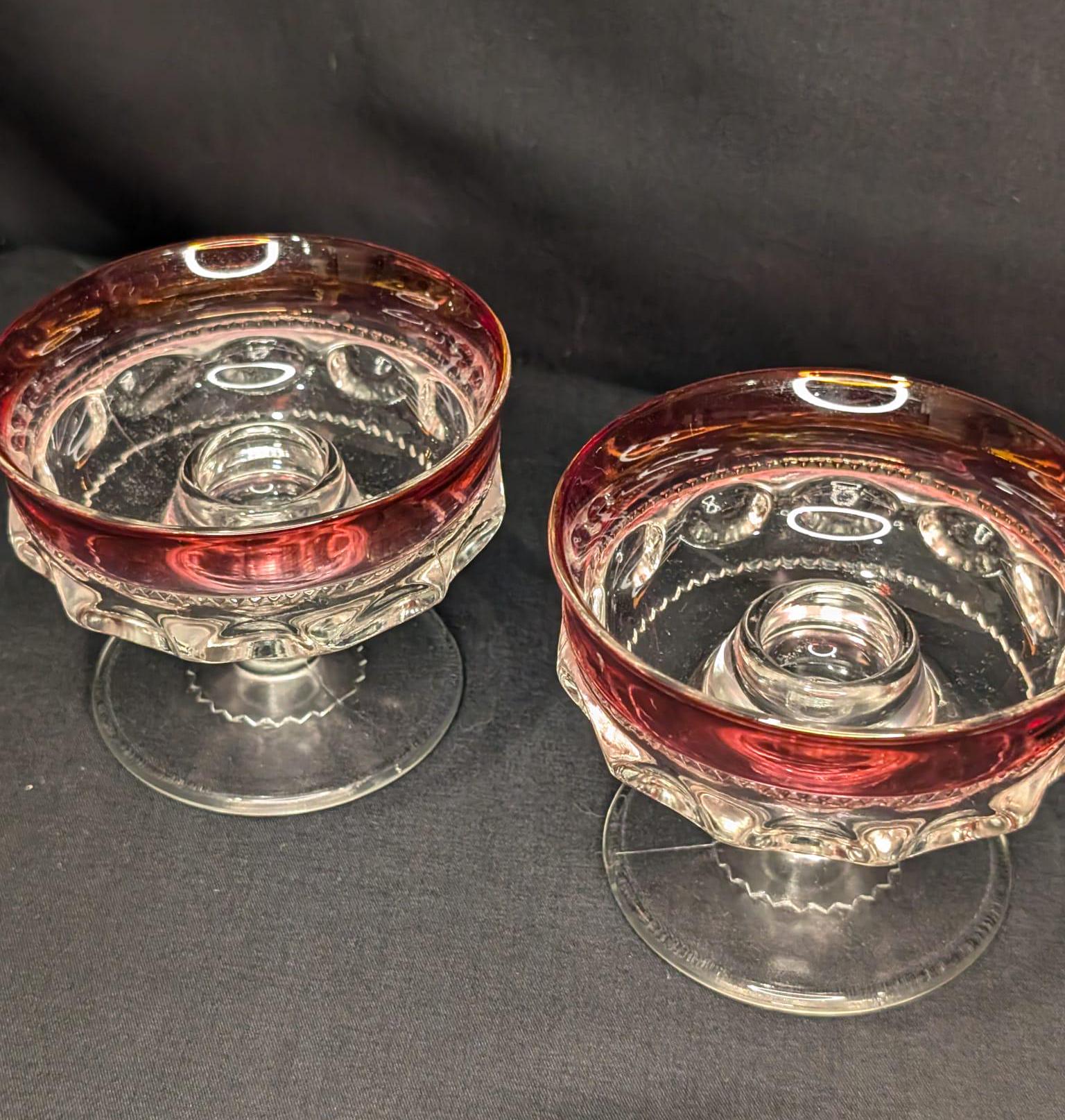 Tiffin Franciscan King’s Crown Ruby Red Glassware Set - Candle Holders ...