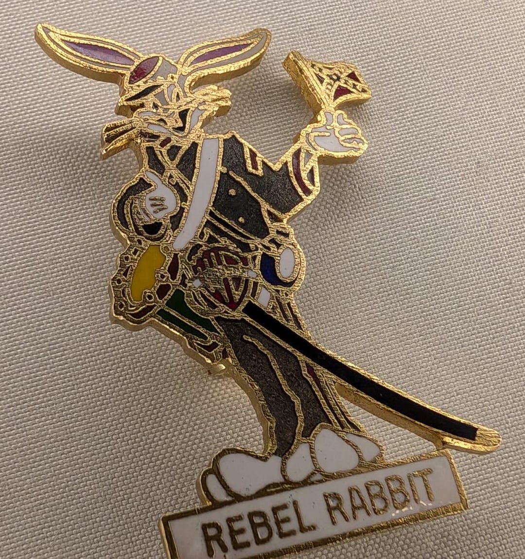 Rare VTG Warner Brothers Looney Tunes Rebel Rabbit Pin Jimmy Buckles, 2 ...