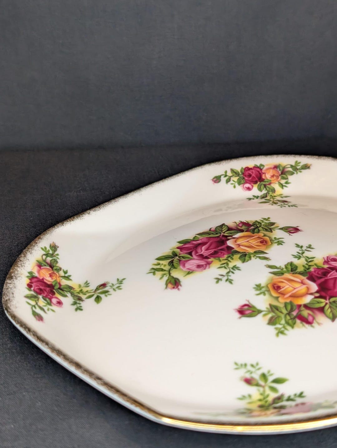 Royal Albert Old Country Roses Serving Tray 8x6, Rare Cut-corner Design ...