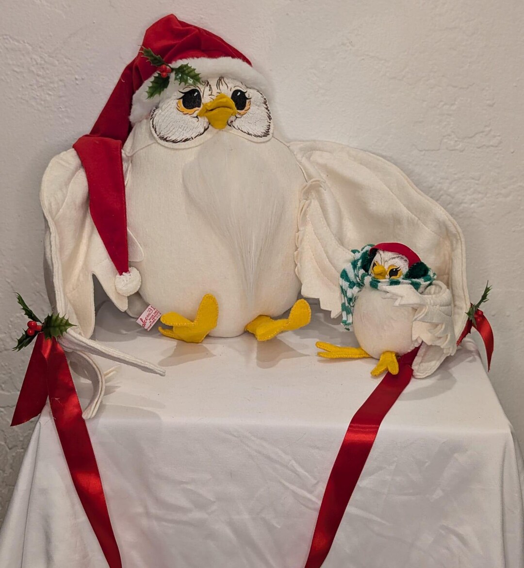 Vintage Annalee Christmas Snow Owl Set (1990 & 1991) - Etsy