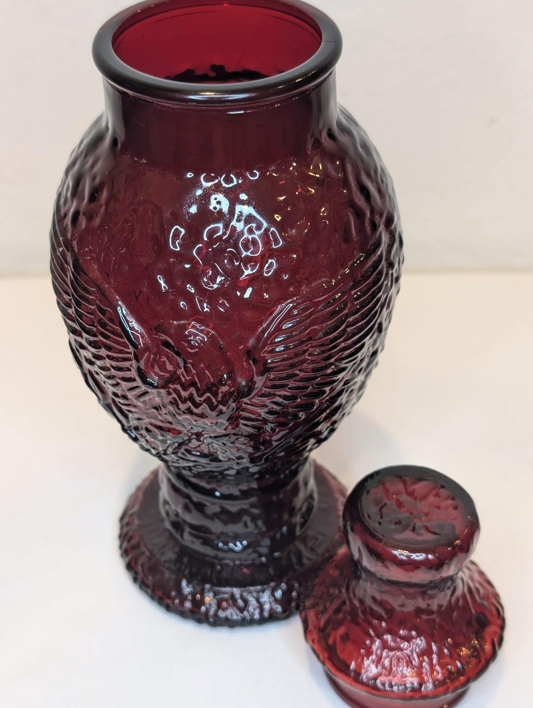 Vintage 1970s Wheaton Ruby Red Eagle Apothecary Jar – 10", Excellent ...