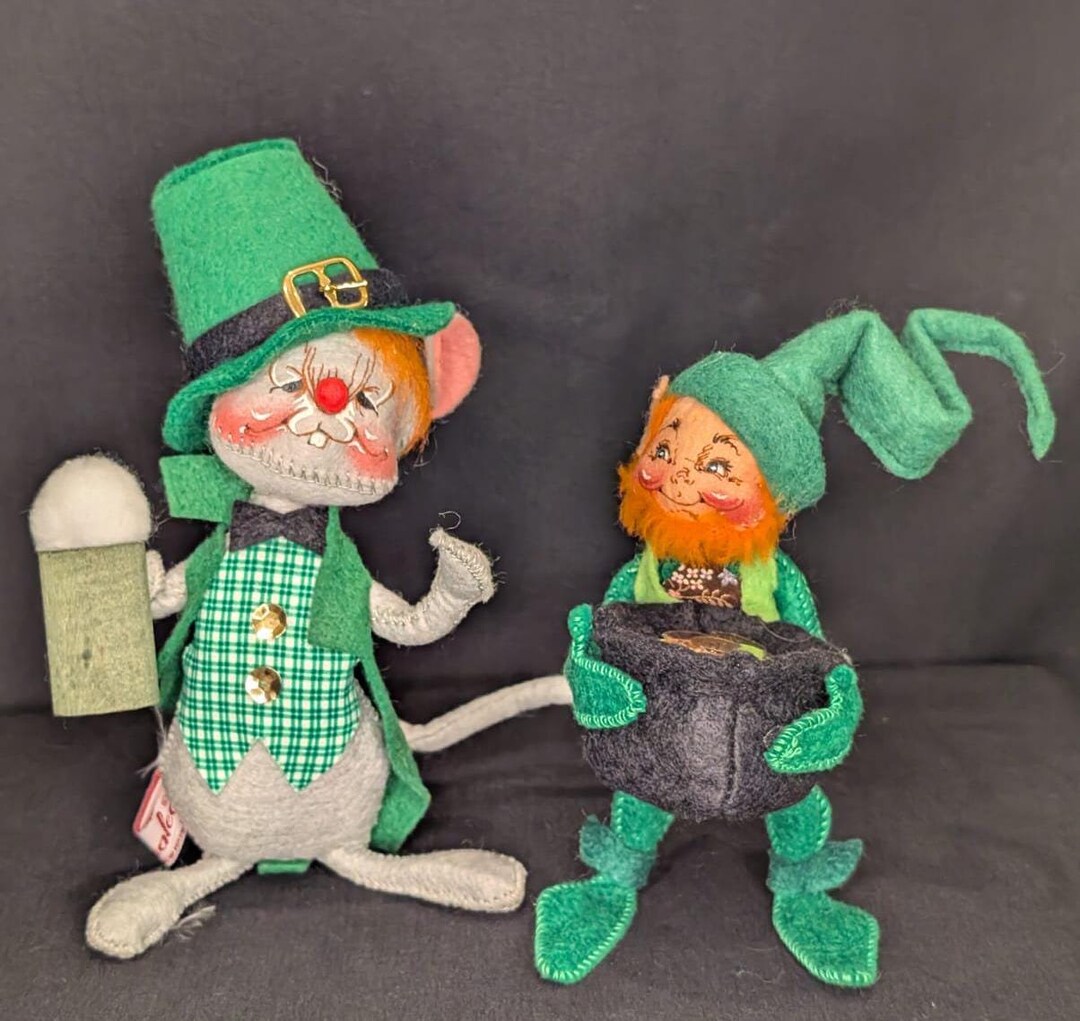 Set of 2 Annalee St. Patrick's Day Dolls (1993) – 8.5" and 7" Tall ...