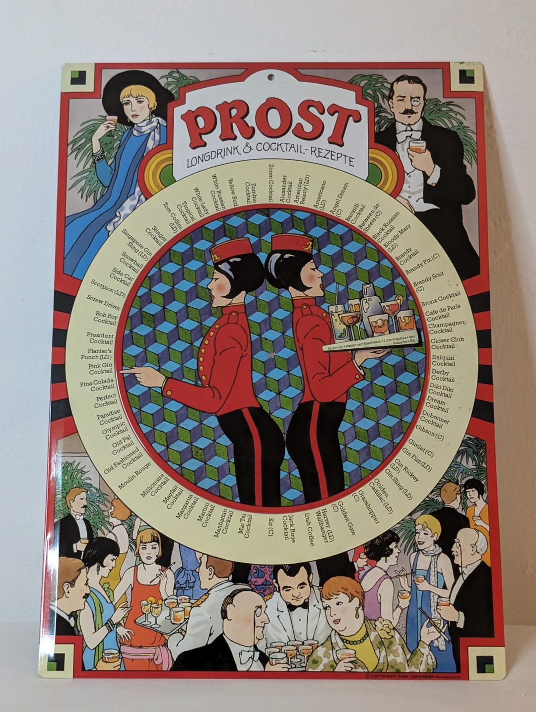 Vintage German Enamel Sign Cocktail Spinning Wheel 11.25 X 16 - Etsy