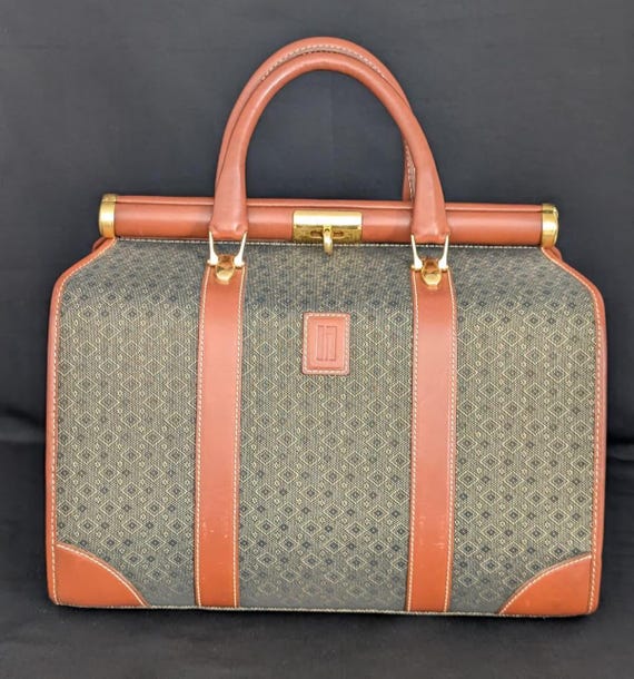 Vintage Hartmann Tweed & Belting Leather Train Case B… - Gem