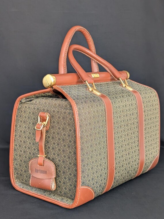 Vintage Hartmann Tweed & Belting Leather Train Case B… - Gem