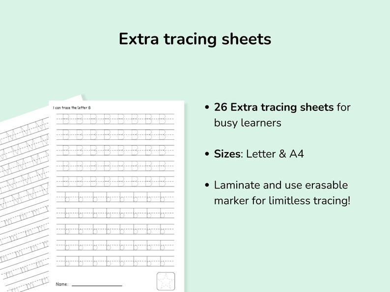 A-Z Alphabet Animal Tracing Worksheets Preschool Kindergarten Printable ...