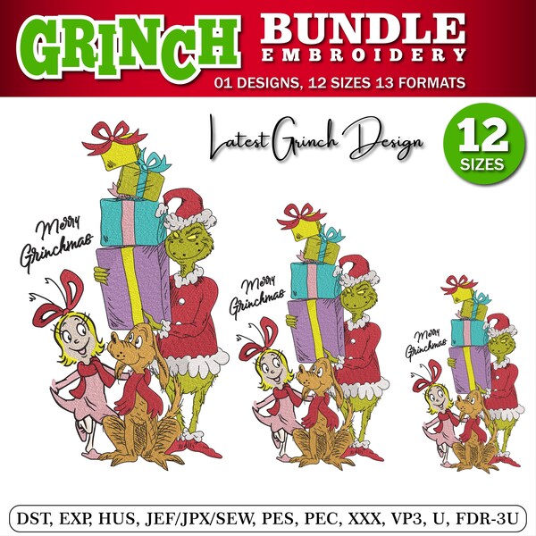 Grinch Embroidery Design - Etsy