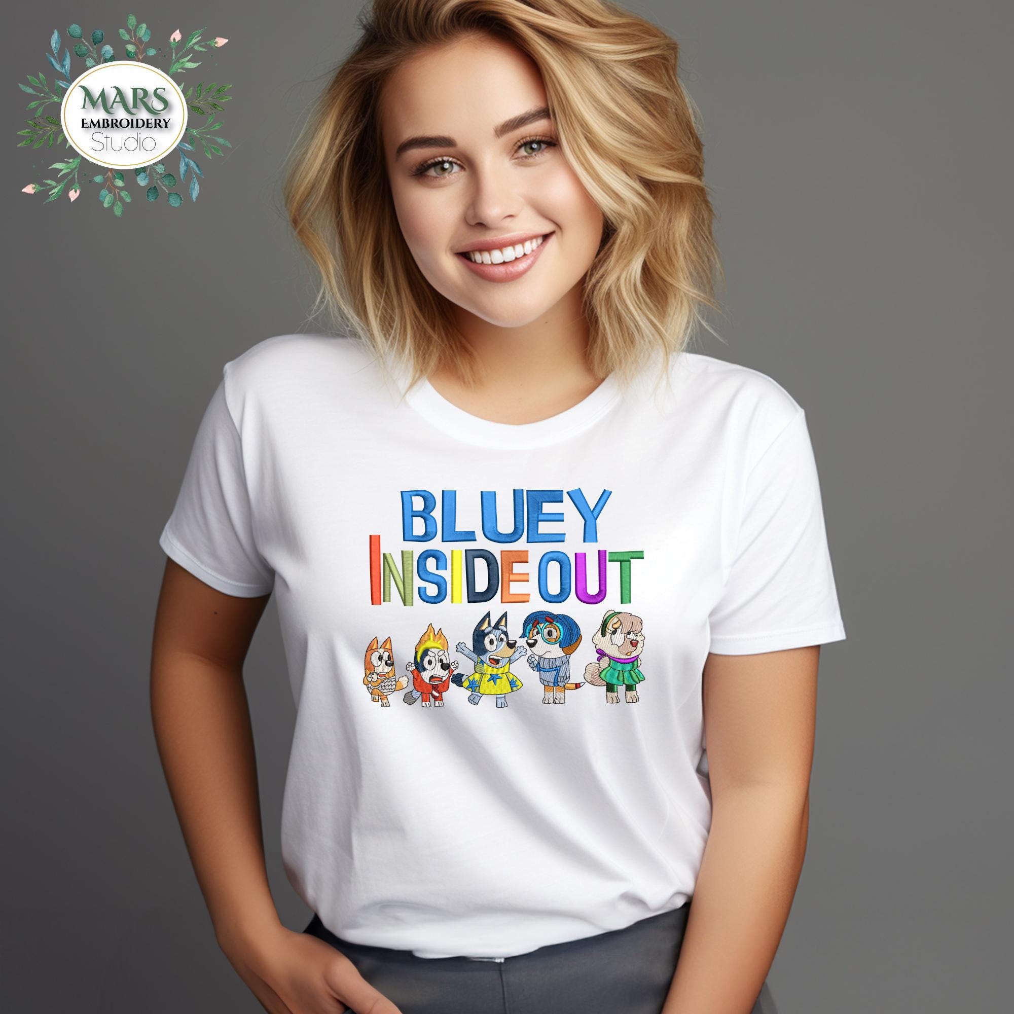 Bluey Inside Out Party Embroidery Design (instant Download) - Etsy