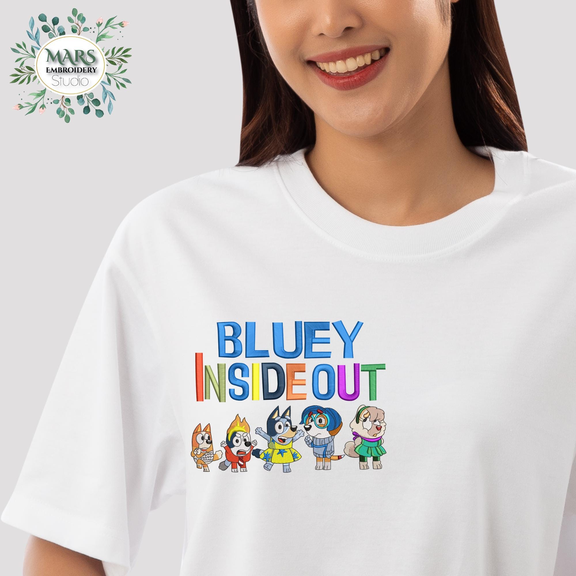 Bluey Inside Out Party Embroidery Design (instant Download) - Etsy