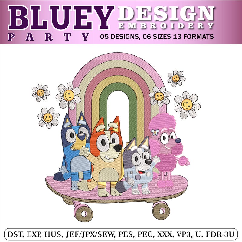 Machine Embroidery Bluey Font - Etsy