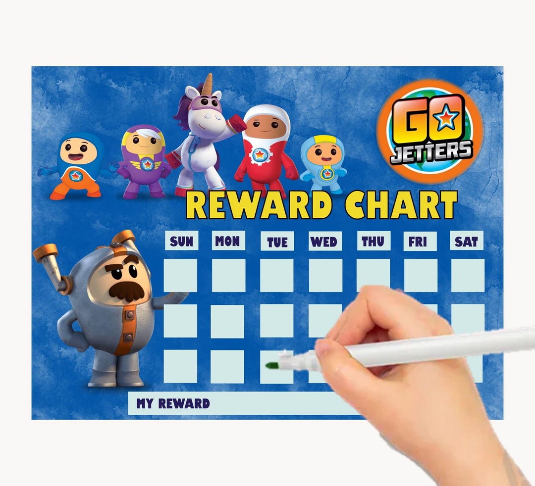 Blue Downloadable Print off Reward Chart Childrens Kids A5 A4 A3 A2 Etc ...