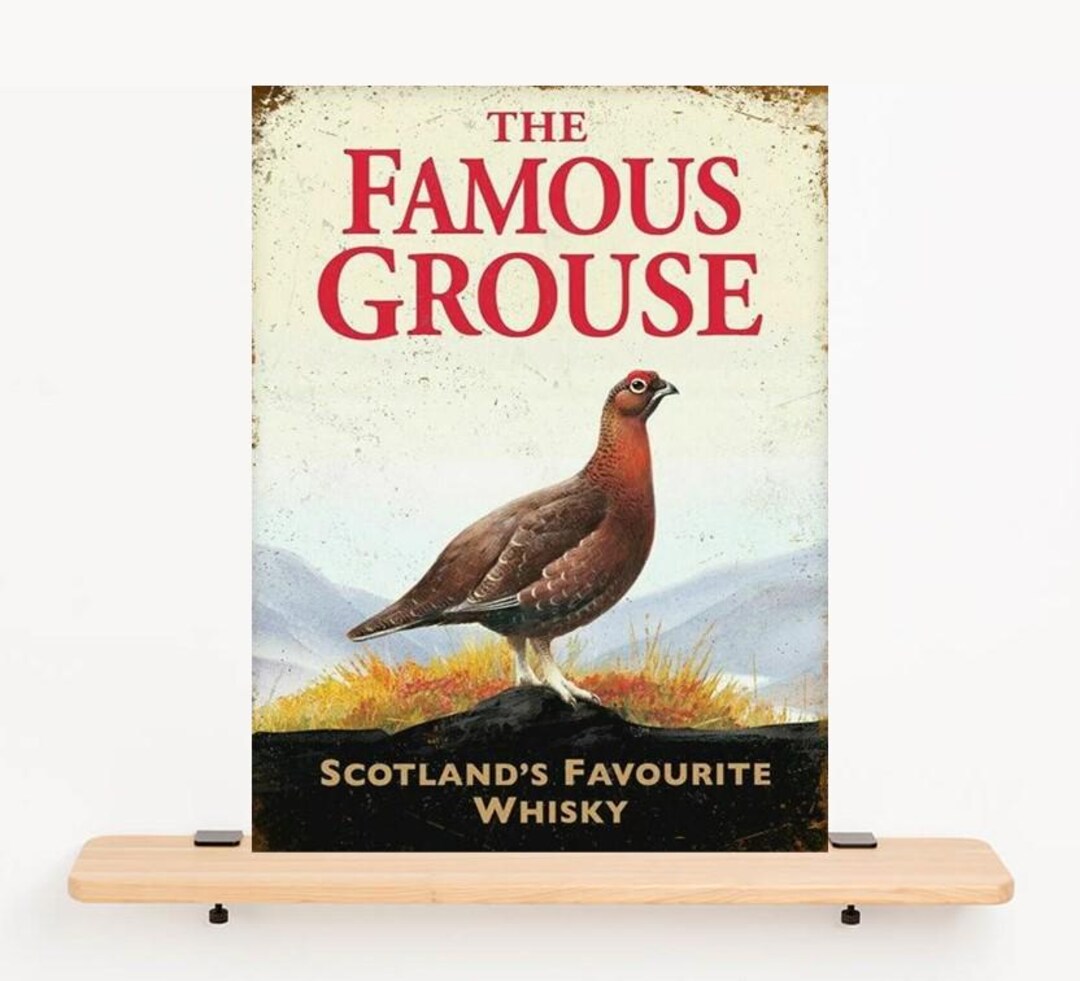 Famous Grouse Whiskey 20x15cm Metal Wall Sign Man Cave Home Bar Garage ...