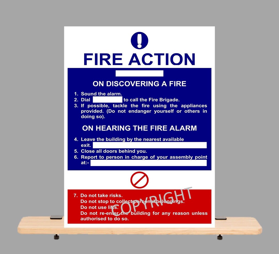 Downloadable Print off Fire Action Discover of Fire BS 5499 Fire Safety ...